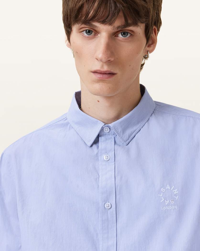 Fletcher Long Sleeve Shirt Light Blue | ALLSAINTS